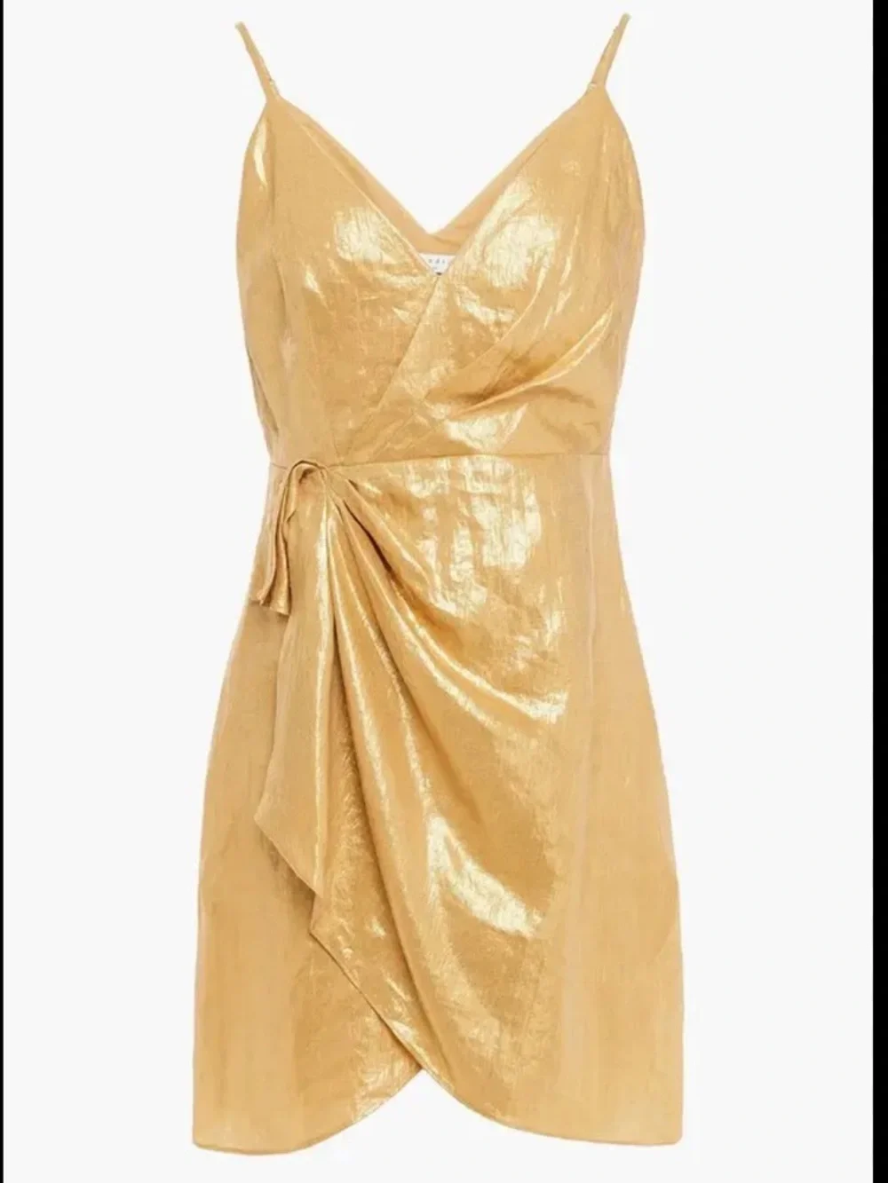 Sandro Paris | Dresses | Sandro Paris Faux Wrap Draped Metallic Mini ...